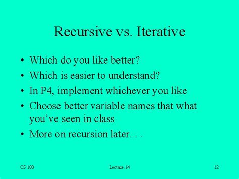 Recursive Vs Iterative