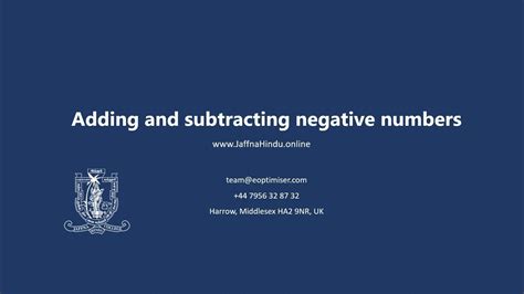 adding and subtracting negative numbers youtube