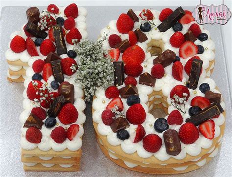 Tarta de números 18 flores naturales sin fondant Tartas