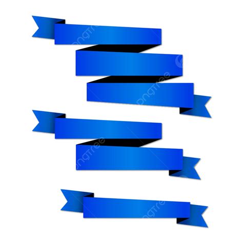 Conjunto Doblado De Material De Cinta De Banner Azul Png Azul