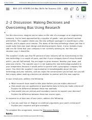 2 2 Discussion Making Decisions And Overcoming Bias Using Research