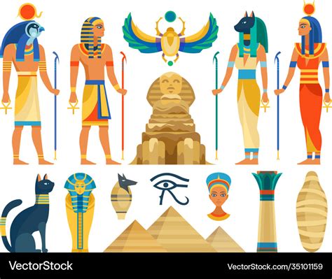 Ancient Egypt Egyptian Culture Symbols And Sign Vector Image