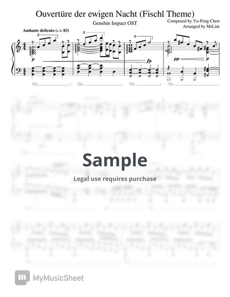 Yu Peng Chen Ouvertüre der ewigen Nacht Genshin Impact OST Sheets