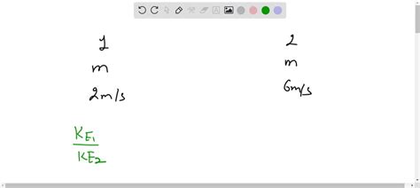 solved two objects having equal masses are moving with uniform velocities of 2 m s and 6m s