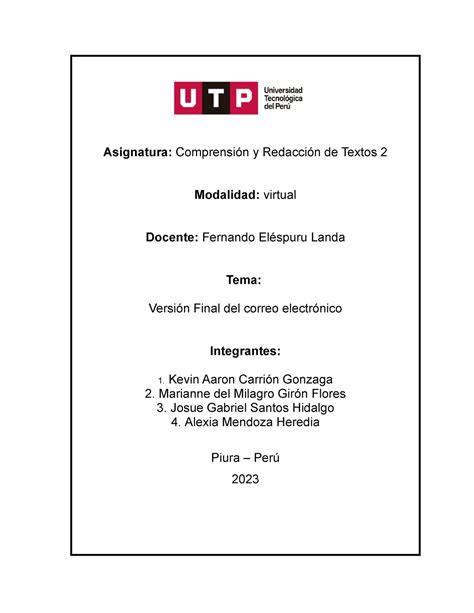 S2 Versión final del correo electrónico Asignatura Comprensión y