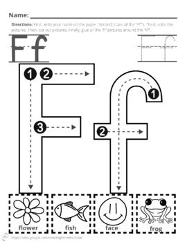 Writing Small Letter F Lowercase Letter Tracing Worksheet For