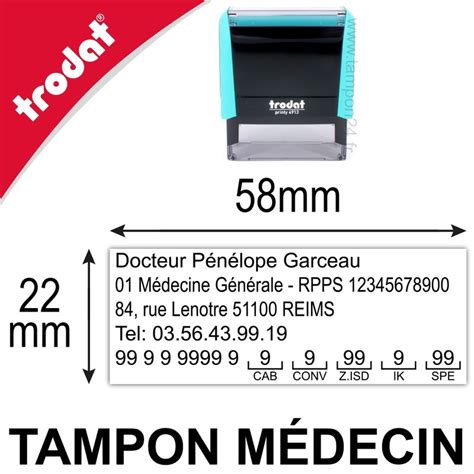 Tampon spécial médecin avec numéro RPPS