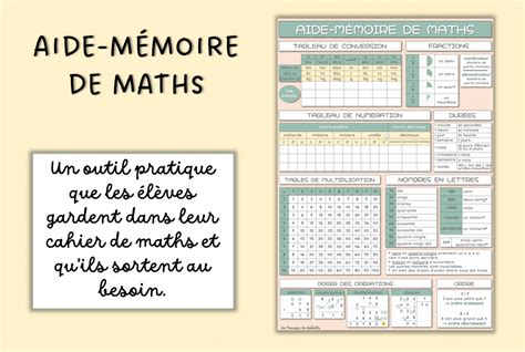 Je Vous Pr Sente Mon Tout Nouveau Aide M Moire De Maths Cm Que J