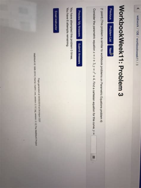 solved webwork 106 w 11 3 workbookweek11 problem 3