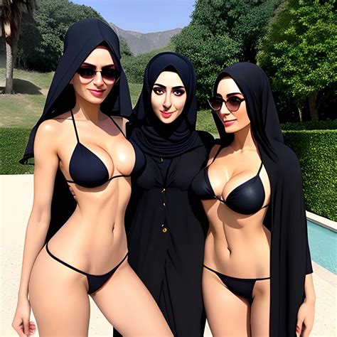 Iranian Woman With A Chador Hijab Bikini Three Girl Arthub Ai