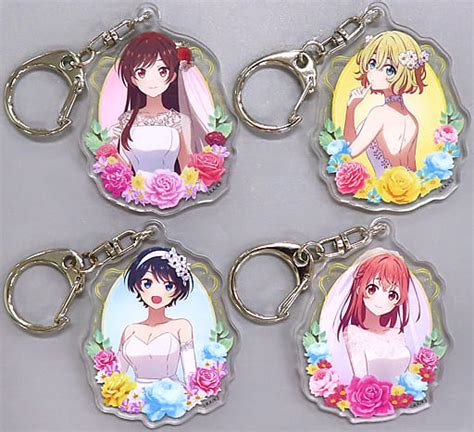 駿河屋 全4種セット アクリルキーホルダー DMMくじ 彼女お借りします花嫁な彼女 C賞キーホルダーマスコット