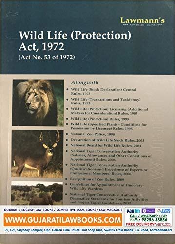 Buy Lawmann S Wild Life Protection Act 1972 Bare Act 2021 Edition