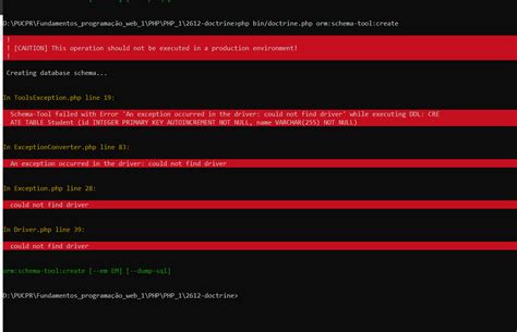 Schema Tool Failed With Error An Exception Occurred In The Driver Could Not Find Driver While