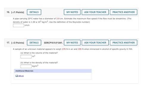 Solved 16 1 Points DETAILS MY NOTES ASK YOUR TEACHER Chegg
