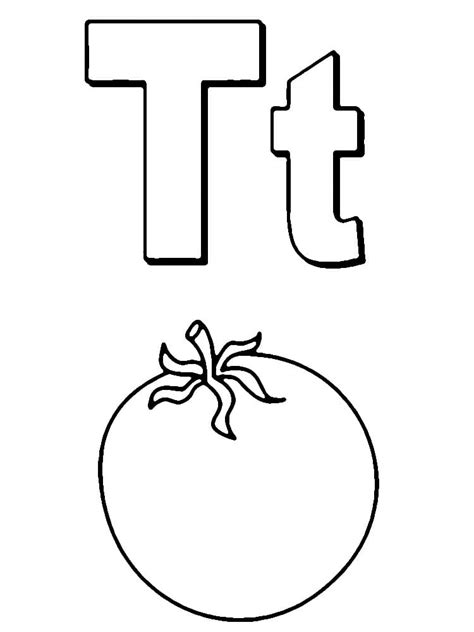 Coloriage Lettre T est Pour Tomate télécharger et imprimer gratuit