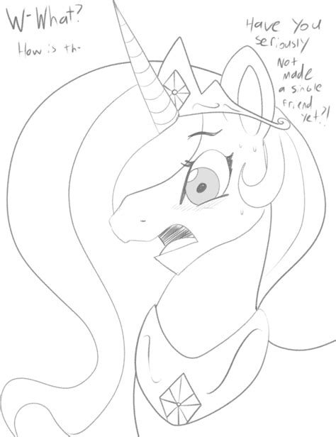 902286 Safe Artistklondike Princess Celestia Female Hair Over One Eye Make Some Friends
