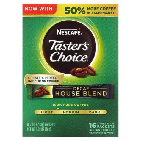 Nescafe Taster S Choice Decaf House Blend Instant Coffee Packets 16