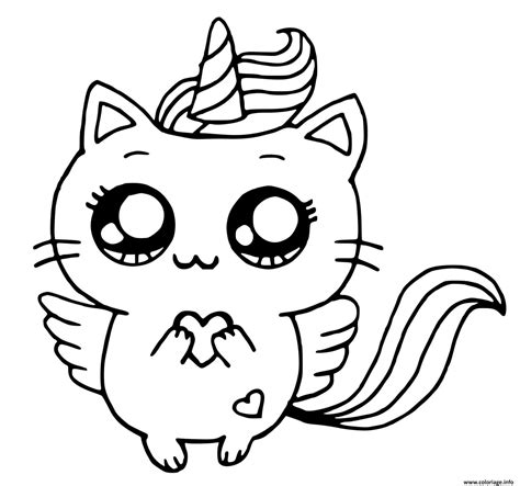 Coloriage Chat Licorne Trop Mignon Dessin Chat Licorne Imprimer