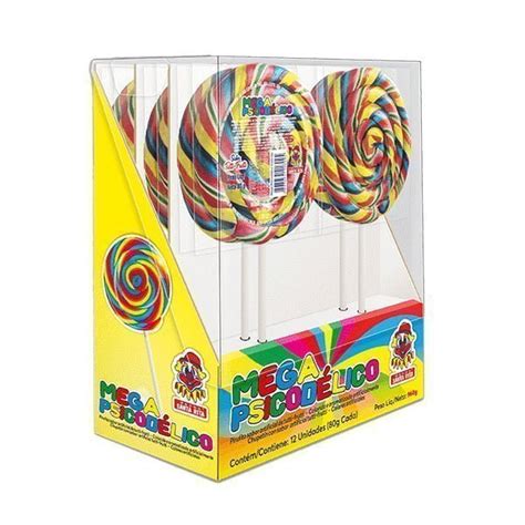 Pirulito Mega Psicodélico Colorido Tutti Frutti Santa Rita 960g J A