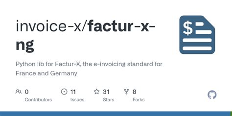 github invoice x factur x ng python lib for factur x the e invoicing standard for france and