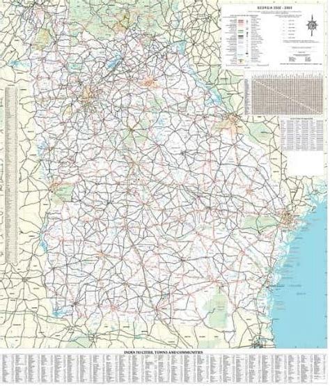 48X66 Georgia State Official Executive Laminated Wall Map Walmart