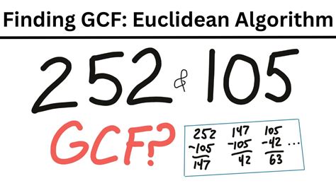 finding the gcf with the euclidean algorithm youtube