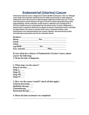 Fillable Online Endometrial Uterine Cancer Fax Email Print PdfFiller