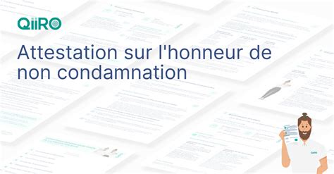 Attestation sur l honneur de non condamnation modèle gratuit
