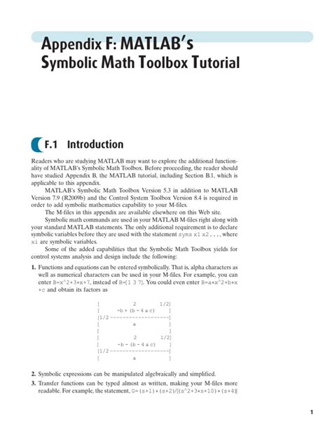 appendix f pdf matrix mathematics matlab