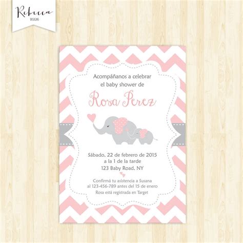 Invitacion Baby Shower Espanol Girl Baby Shower In Spanish Etsy UK