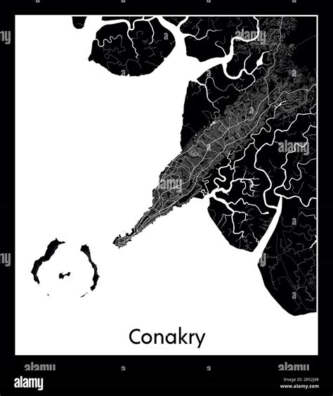 Minimal City Map Of Conakry Guinea Africa Stock Vector Image Art Alamy