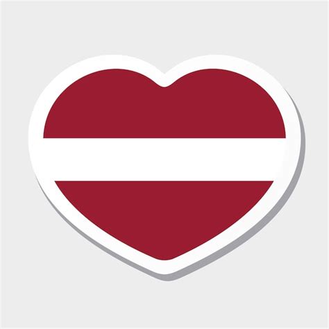 Premium Vector Flag Of Latvia Icon Vector Heart Sticker Best For