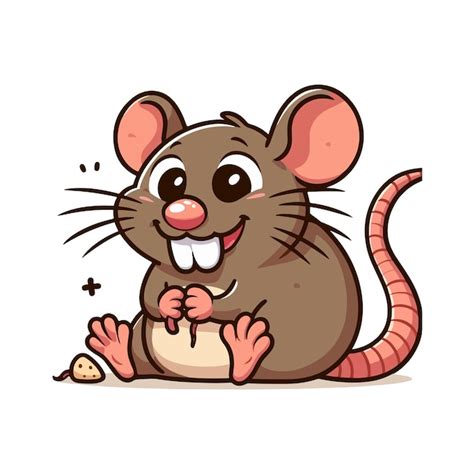 Premium Vector Vector Smiling Rat Cartoon On A White Background