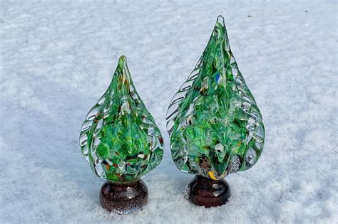 Art Glass Christmas Tree Christmas Sculptglass Art Glass Figures