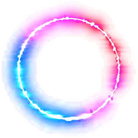 Marco De Círculo Azul Rosa Rojo Borde De Neón De Cristal PNG dibujos