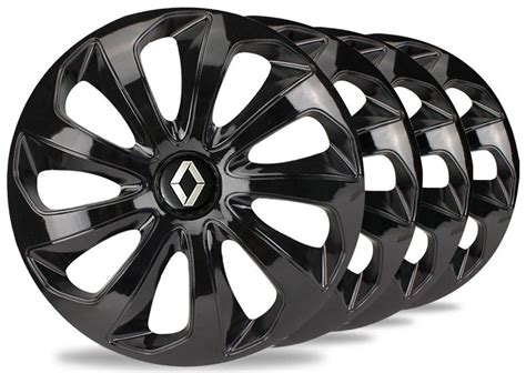 Jogo 4 Calotas Velox Aro 14 Preta Renault Clio Sandero Logan Elitte