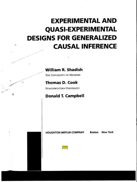 experimental and quasi experimental designs for generalized causal inference pdf causality