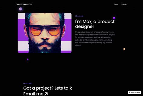 Darkfolio Dark Portfolio Template For Framer