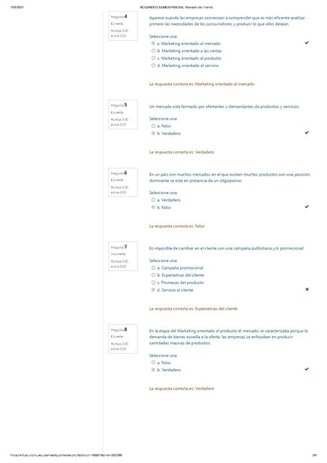 SOLUTION Segundo Examen Parcial Revisi N Del Intento Studypool