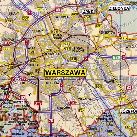 Mapa ścienna Mazowieckie adm drog 1 200 tys wym 140x150cm Jokart