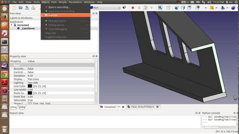 Freecad Getting Face Area Using Python Script YouTube