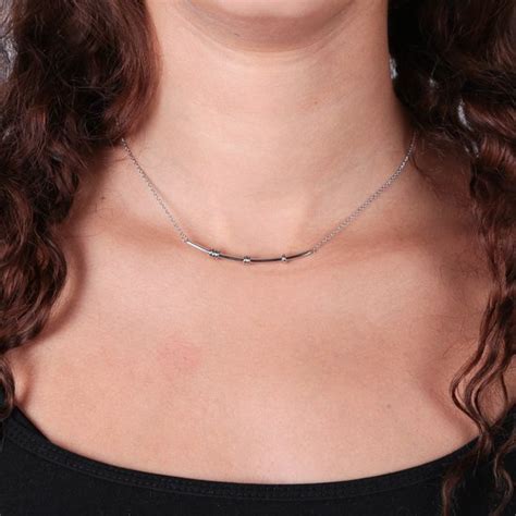 Lucardi Dames Ketting Bar Met Ringetjes Staal Ketting Cadeau 45