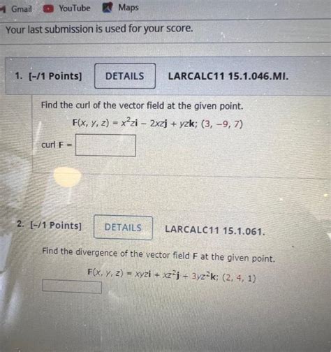 solved find the curl of the vector field at the given point
