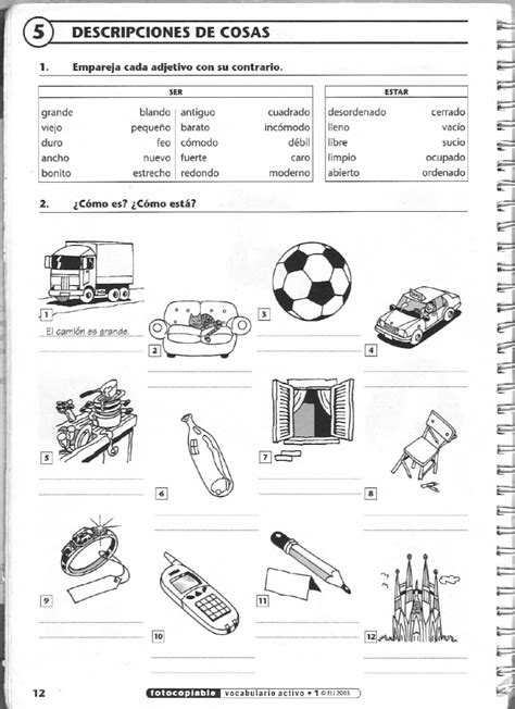 Vocabulario De Espa Ol Ejercicios De Espa Ol Aprender Ejercicios