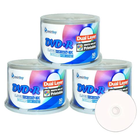 150 Pack Smartbuy DVD R DL Dual Layer 8X 8 5GB DVD Plus R Double Layer