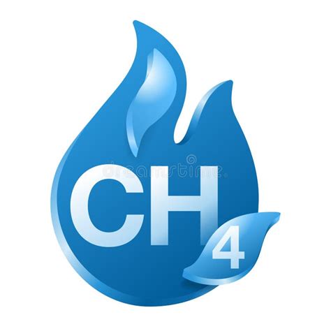 Metano Ch4 Molécula De Gas Natural Estilo Icono Plano átomos Mostrados