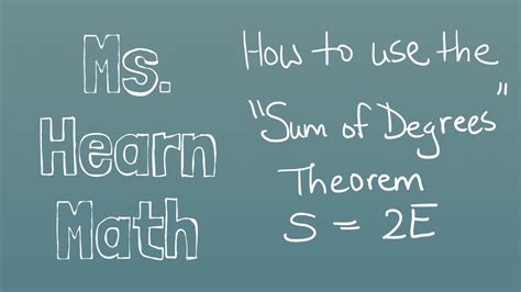 C Using The Sum Of Degrees Theorem In Graph Theory To Find The Number