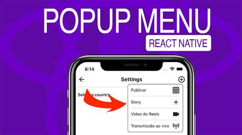 Menu Popup Instagram Em React Native Youtube