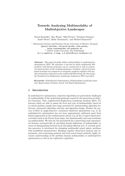 pdf towards analyzing multimodality of multiobjective landscapes ppsn 2016 best paper award