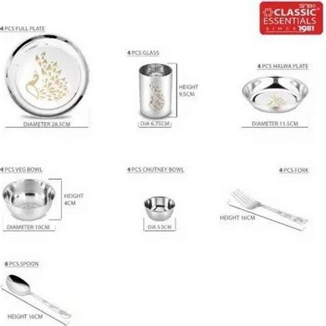 32 Piece Stainless Steel Lazer Dinner Set At Rs 985 Set SS Dinner Set